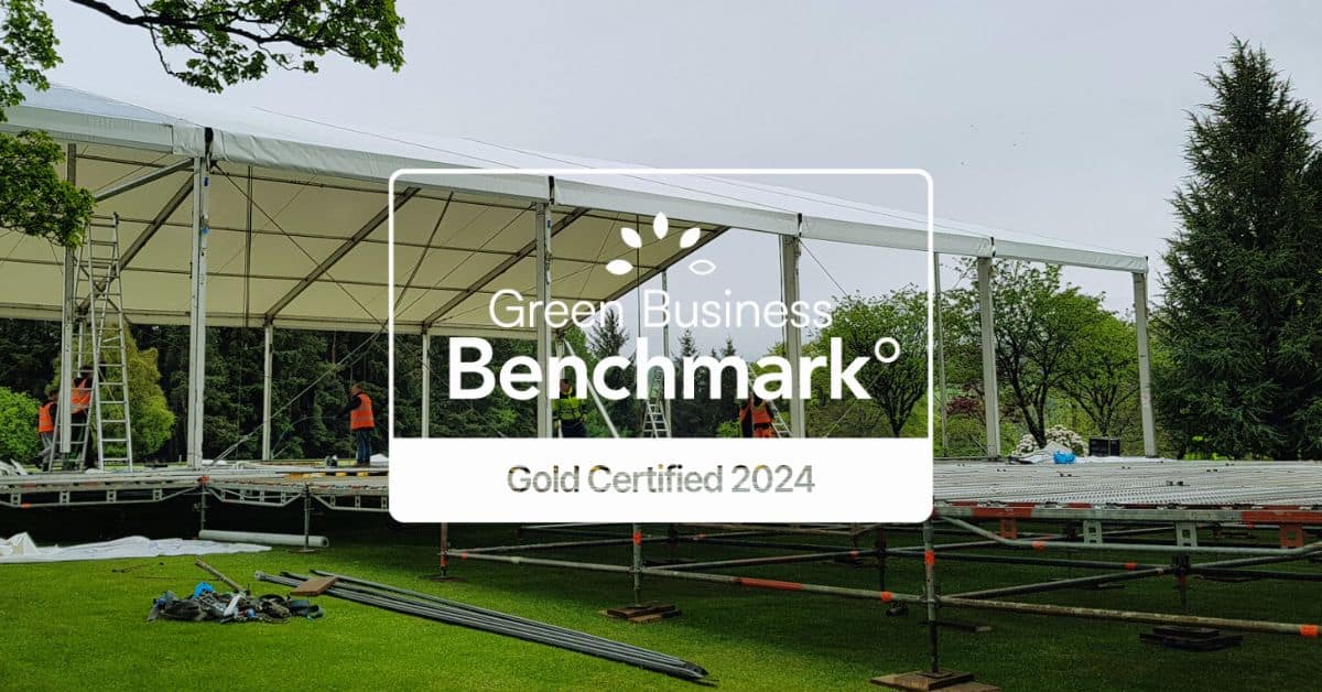 GOLD CERTIFIED, Green Business Benchmark 2024 - Purvis Marquees